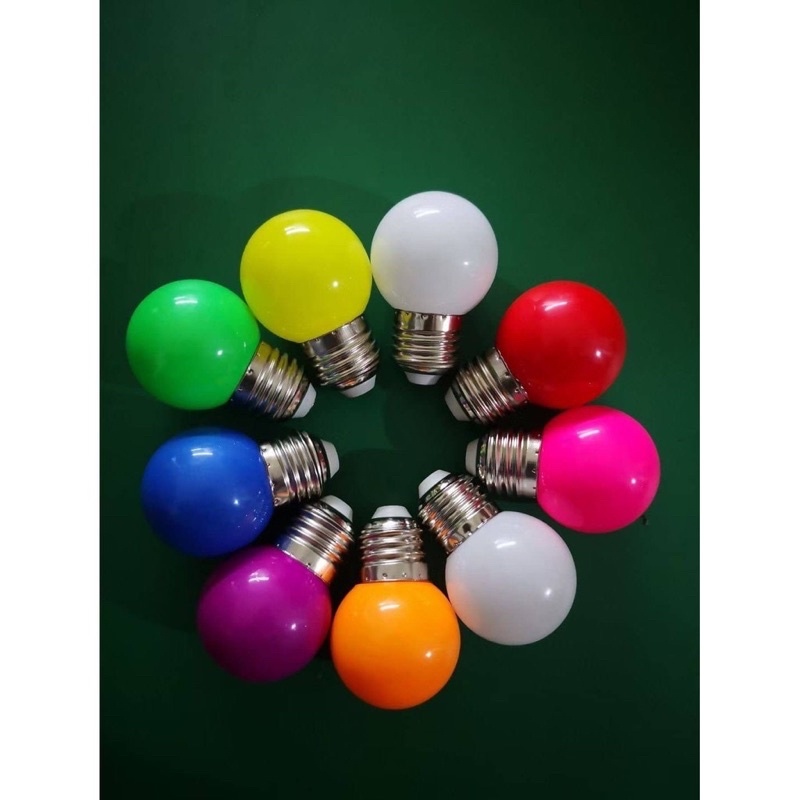 หลอดไฟปิงปองLED 3W ขั้วมาตรฐาน E27 หลากสี เป็นPVCตกไม่แตก หลอดไฟ LED Light | Shopee Thailand