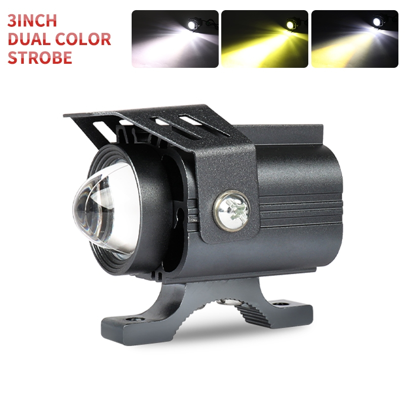 HL 1Pc 60W LED Mini Driving Light White+Yellow for Motorcycle Headlight ...