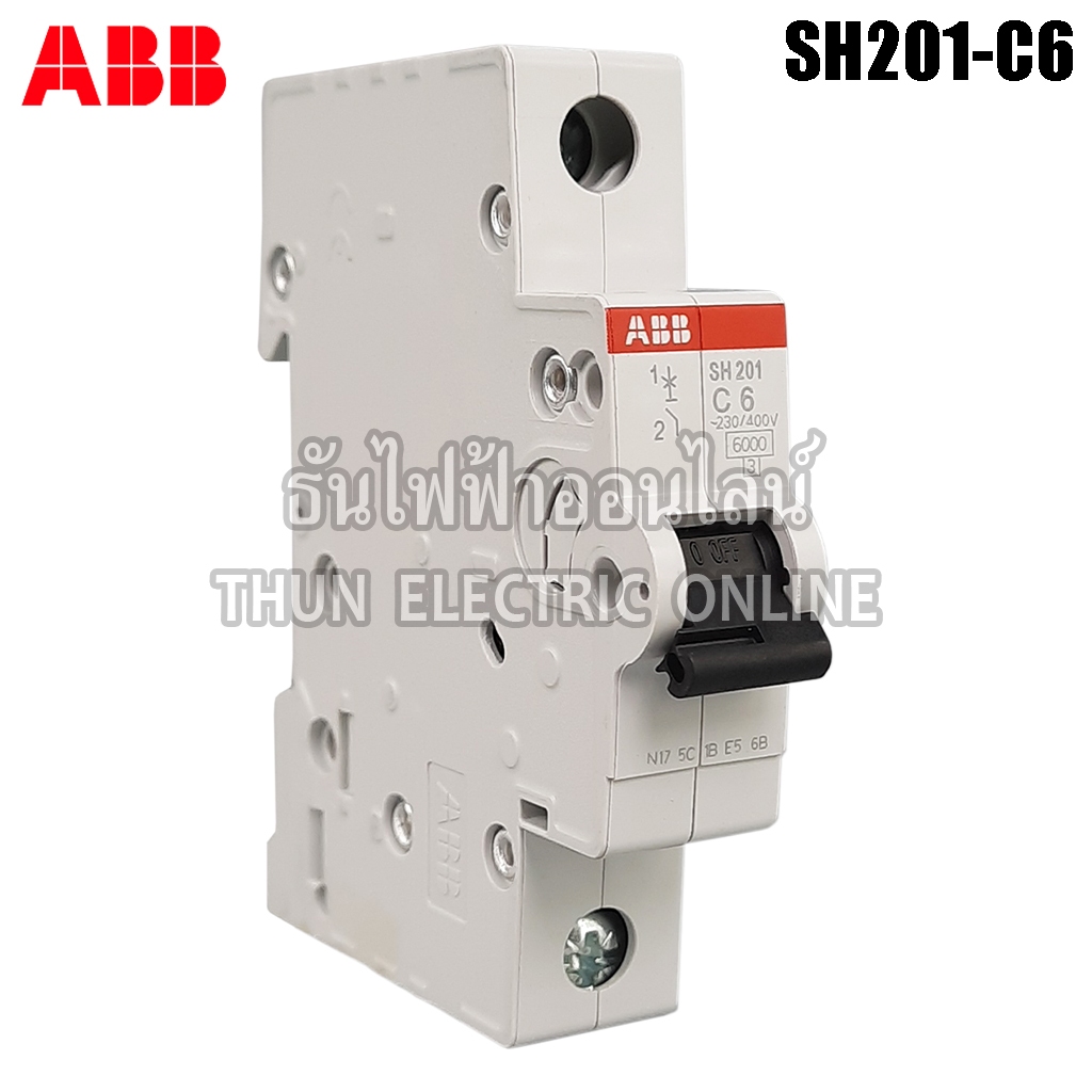 ABB SH201-C6 1P 6A 6KA ลูกเซอร์กิต เบรกเกอร์ SH201 ลูกย่อย เซอร์กิตเบรคเกอร์ เกาะราง เบรกเกอร์ ...