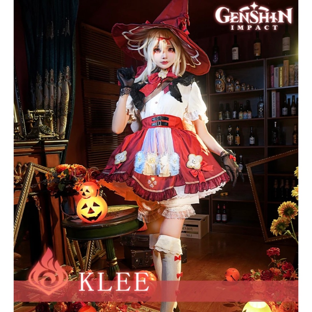 Genshin Impact Klee คอสเพลย์เครื่องแต่งกายเบ่งบาน Starlight Mondstadt ...