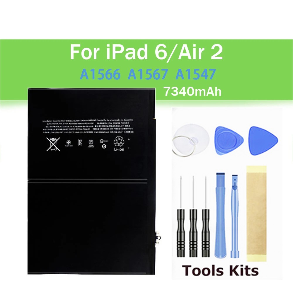 100% ต้นฉบับ IPad 6 อากาศ 2แบตเตอรี่แท็บเล็ต เหมาะสำหรับA1547 A1566 ...