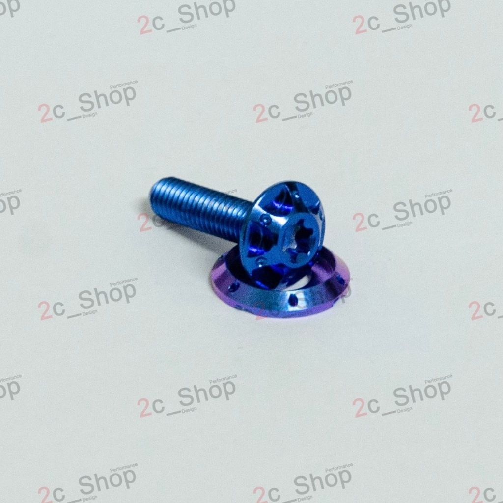 น็อตไทเทเนียมหัวดอกไม้ พร้อมแหวน Titanium Bolt Flower head and Washer ...