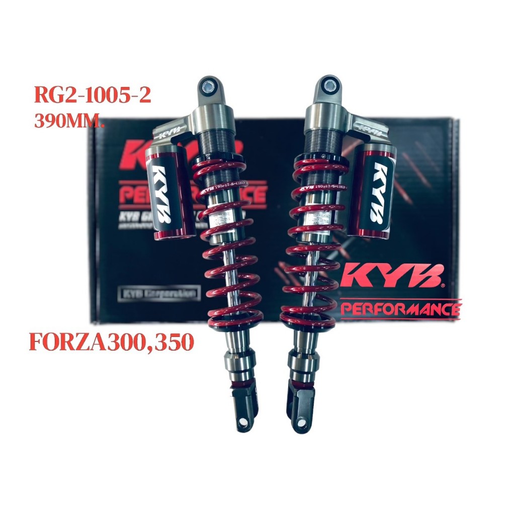 โช้คหลัง (KYB) K-ALPHA HONDA FORZA300'18-21 FORZA350 '21> Load 1" (390 mm.) สีแดง รหัสสินค้าRG2 ...