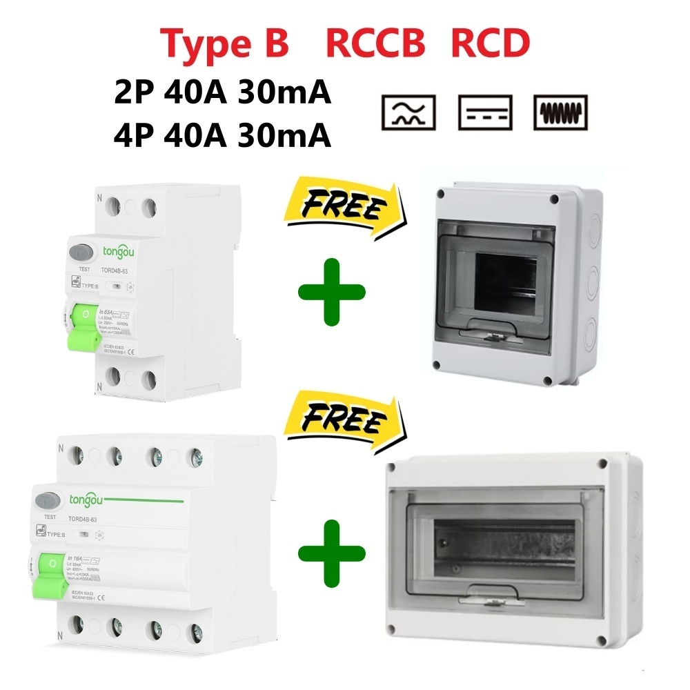RCD RCCB Type B เบรคเกอร์กันดูดกันรั่ว สำหรับติดตั้งงานชาร์จรถไฟฟ้า EV ...