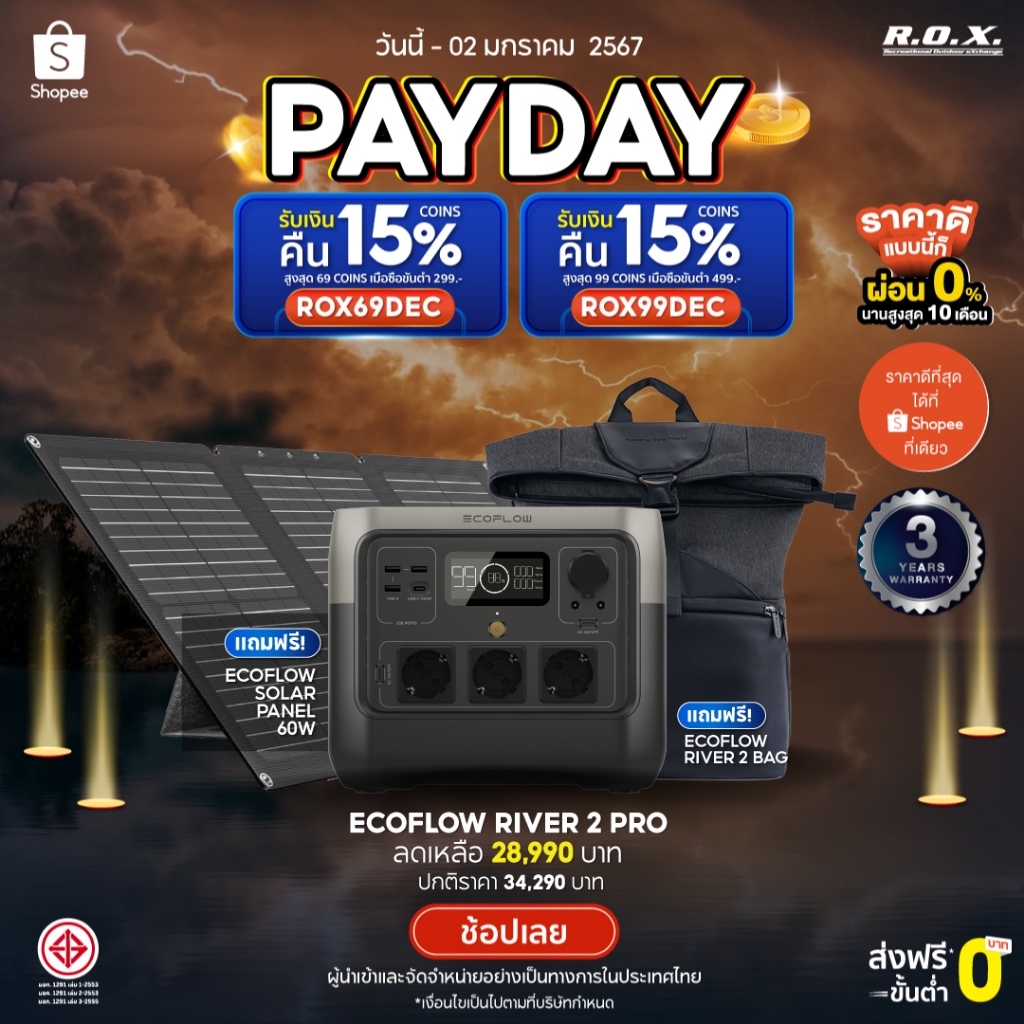 ECOFLOW RIVER 2 PRO 768 WH แบตเตอรี่สำรอง อเนกประสงค์ พกพา พาวเวอร์สเตช ...