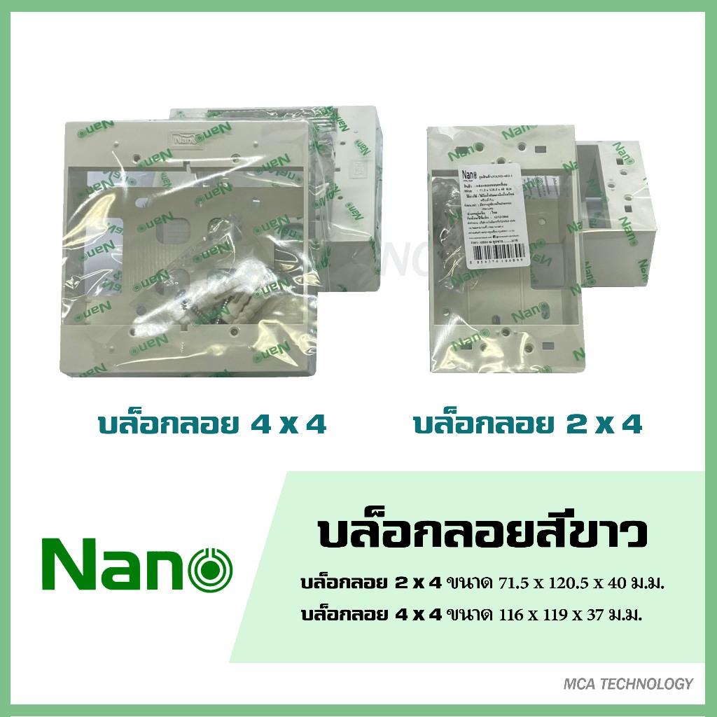 NANO บ็อกลอย บล็อกลอย บล็อคลอย บล็อคไฟ 2x4 และ 4x4 สีขาว บ๊อกลอย บ๊อคลอย | Shopee Thailand