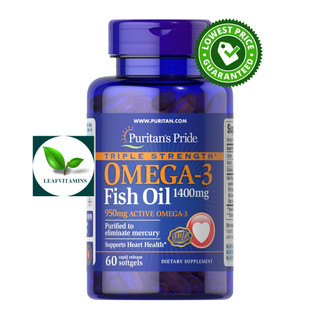 Puritan's Pride Triple Strength Omega-3 Fish Oil 1400 mg (950 mg Active ...