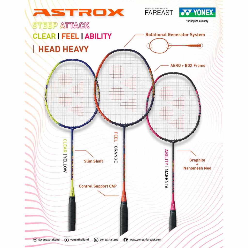 ไม้แบดมินตัน Yonex : ASTROX - ABILITY / FEEL / CKEAR | Shopee Thailand