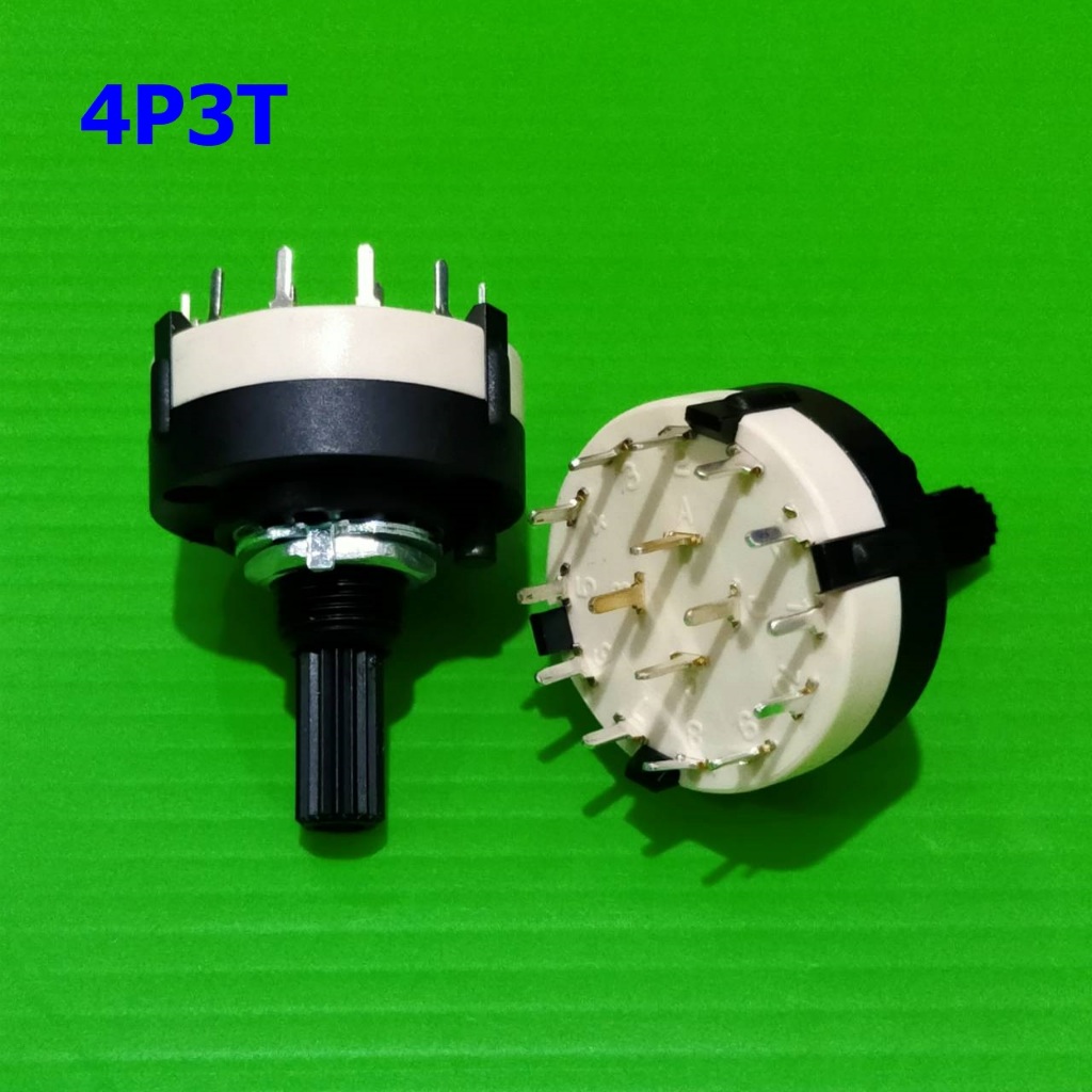 สวิทช์ ลูกบิด หมุนเลือก โรตารี ซีเลคเตอร์ สวิตช์ Band Switch Rotary Selector Switch 1P12T 2P6T ...