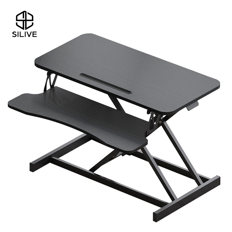 Silive Shop โต๊ะคอม ปรับระดับนั่ง-ยืนได้ โต๊ะเสริมวางคอมพิวเตอร์ โต๊ะ ...