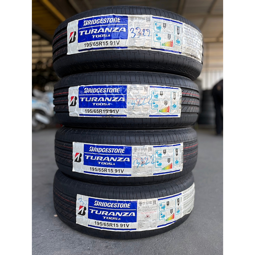 🔴 ยาง "#บริดจสโตน" Bridgestone Turanza T005A ผลิตไทย 🇹🇭 🇹🇭 195/65R15 ยางใหม่ปี 22 | Shopee Thailand