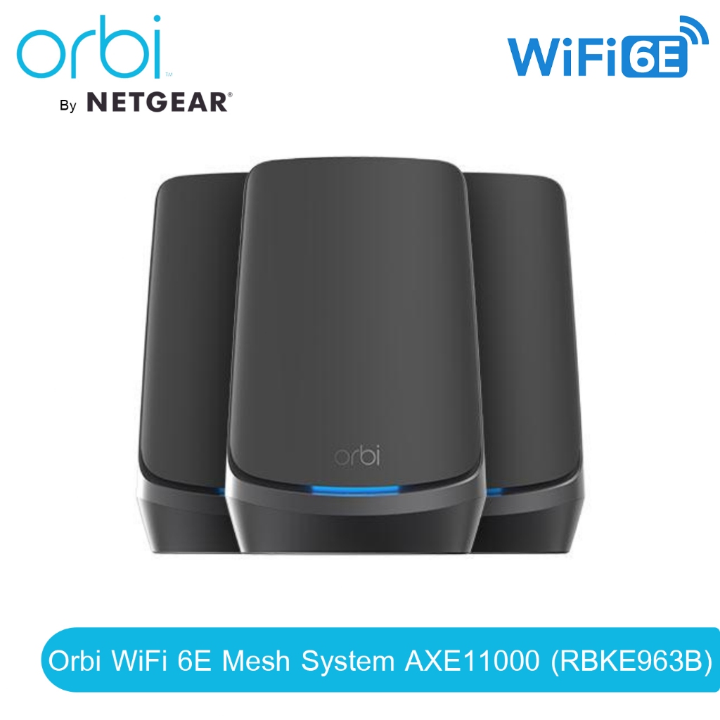 Netgear RBKE963B AXE11000 Orbi Quad-Band WiFi 6E Mesh System Black ...