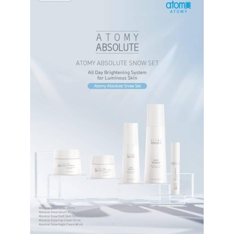 ATOMY ABSOLUTE SNOW SETชุดบำรุงดูแลผิวหน้าให้กระจ่างใส ลดริ้วรอย นำเข้า ...