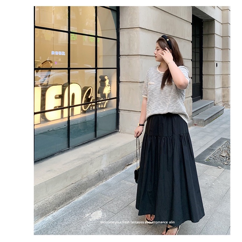 CC Plus+(823)กระโปรงยาวทรงระบาย เอวสม็อก มีซับ ใส่สบายทรงพริ้ว สไตล์สาว ...