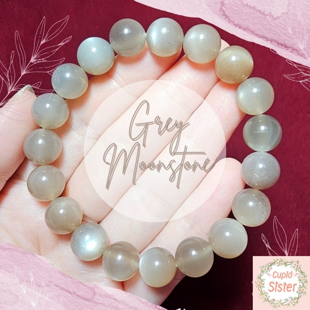 CupidSister สร้อยข้อมือหิน เกรย์มูนสโตน Grey Moon Stone หินแห่งความ ...
