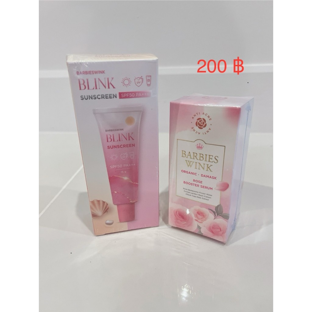 กันแดด BLINK SUNSCREEN SPF50PA+++ และ barbieswink rose booster serum ...