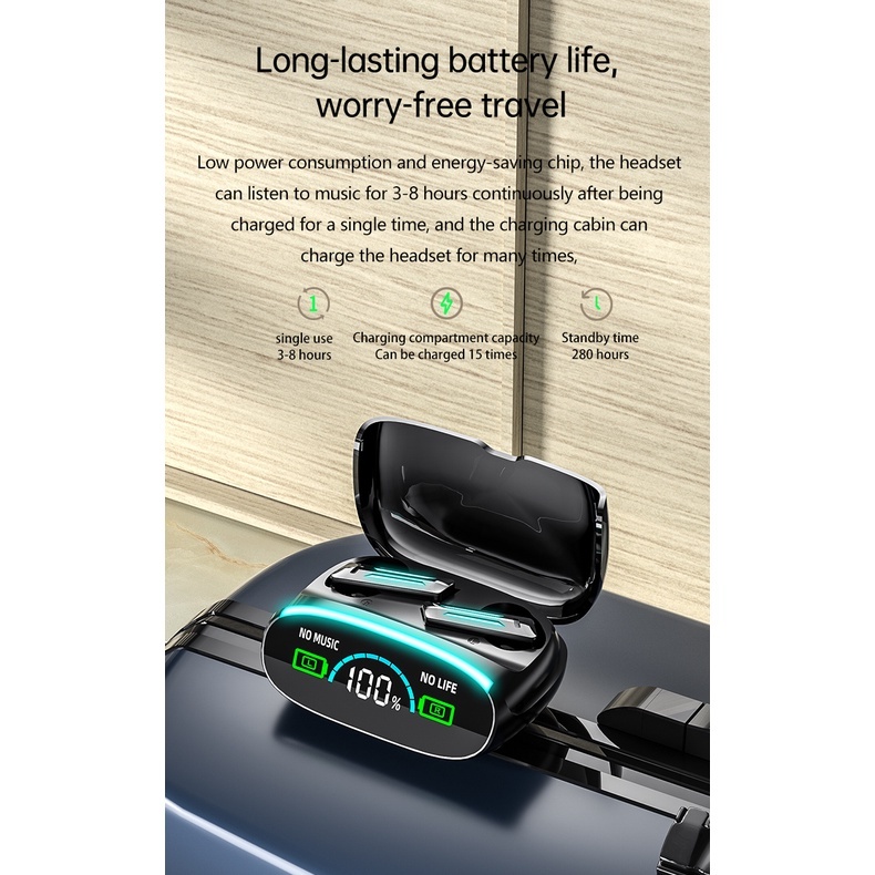 หูฟังสเตอริโอไร้สาย บลูทูธ 5.3 TWS HD พร้อมไมโครโฟน ตัดเสียงรบกวนM39 ...