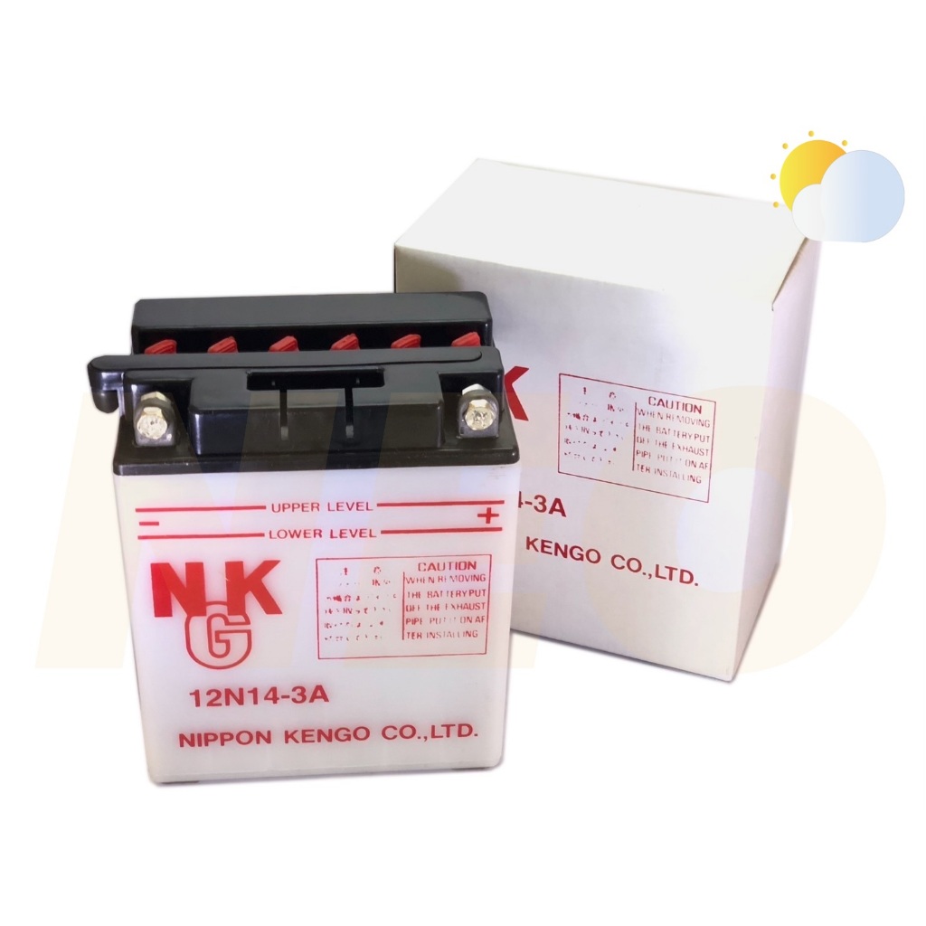 แบตเตอรี่ ยี่ห้อ NGK 12N14-3A (ชนิดแบตน้ำ) / Battery NGK 12N14 (12V ...