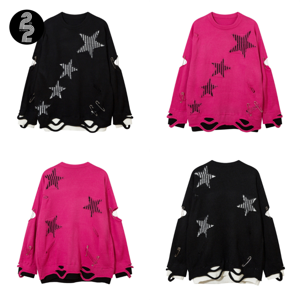 KR1150 "Idol Star Sweater" เสื้อสเวตเตอร์เกาหลีแนวสตาร์ขึ้นเวทีแสดงโครต ...