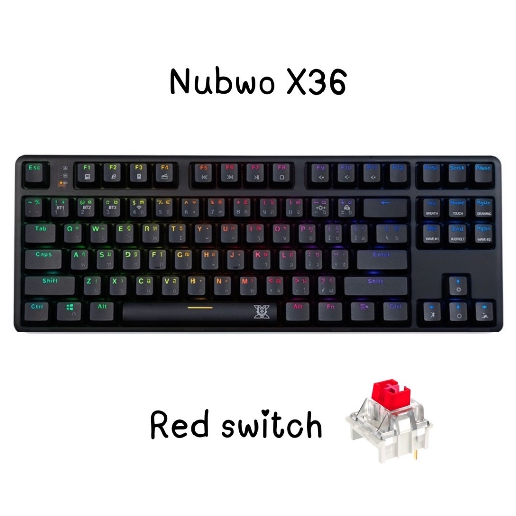 NUBWO X30/X34/X36 RGB Mechanical Gaming Keyboard ไฟวิ่งวนสวยๆ เล่นเกมส์ ...
