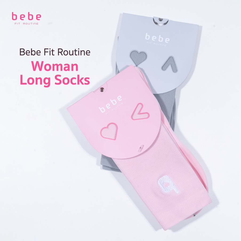 bebe Fit Routine Woman Long Socks ถุงเท้าสุดคิวท์ | Shopee Thailand