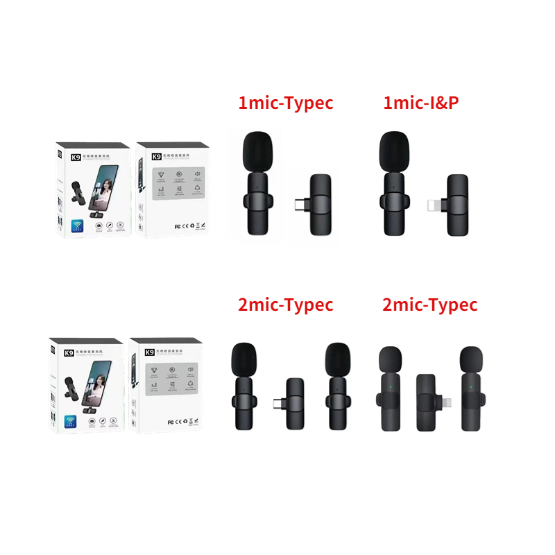 ไมค์ไร้สายไมโครโฟน lavalier ขนาดเล็ก รุ่นK8และK9.k11.k60.j11.j13 ชาร์จมือถือได้ อินเทอร์เฟซ ...