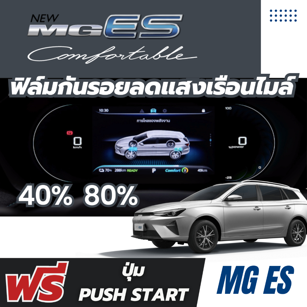 MG ES กันรอย ลดแสง จอกลาง ไม่แยงตา ความเข้ม 40% 80% ขนาดเต็มจอพอดี | Shopee Thailand