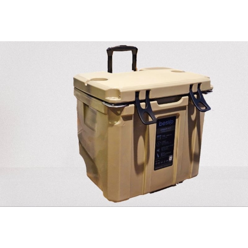 ‼️ลดราคา‼️กระติกน้ำแข็งเก็บความเย็น Besico Cooler box 31L. สี sand(เบจ ...