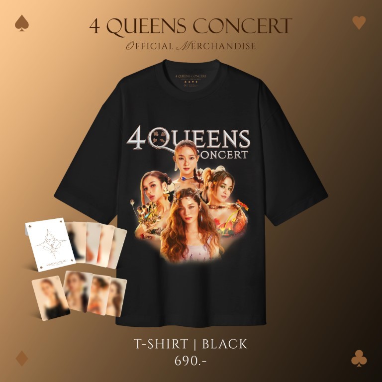 T-Shirt 4 QUEENS CONCERT - Black | Shopee Thailand