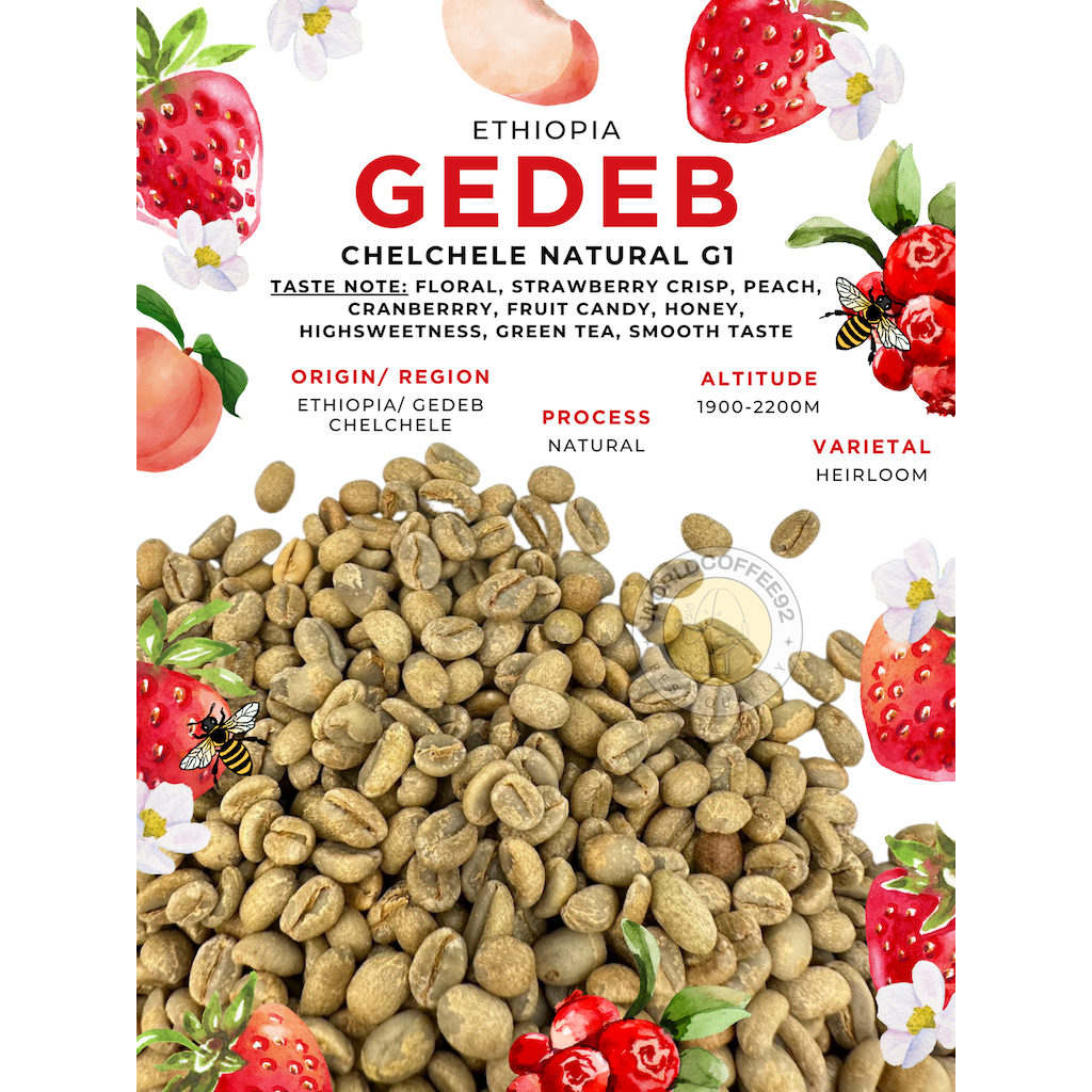 🚚พร้อมส่ง💯 เมล็ดกาแฟดิบ Ethiopia Gedeb Chelchele Natural process/ เมล็ด ...