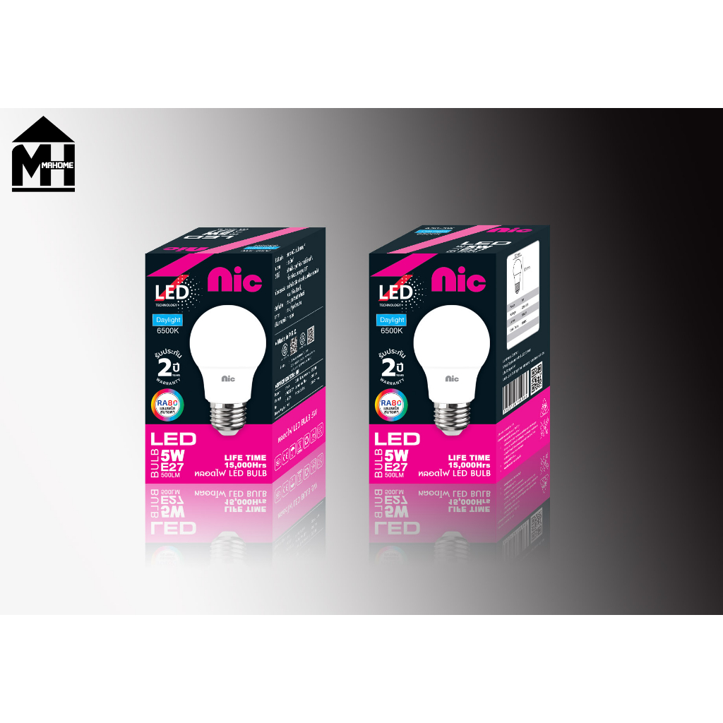 หลอดไฟ LED Nic 5W 7W 9W 12W 20W 25W 30W 40W | Shopee Thailand