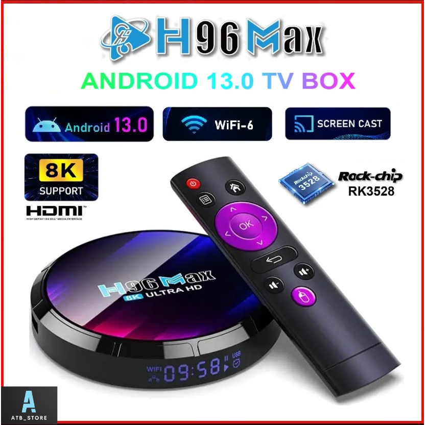 -รุ่นใหม่ปี2024- H96MAX RK3528 Android 13 Smart TV box Rockchip Wifi 5G Bluetooth Lan100M ...