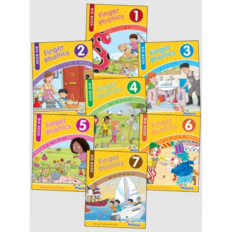Jolly Finger Phonics Big Books set 1-7 (same concept with Finger ...