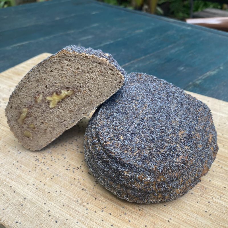ขนมปัง เซาเออร์โด SOURDOUGH POPPY SEED & WALNUT RYE BREAD 100% ยีสต์ ...