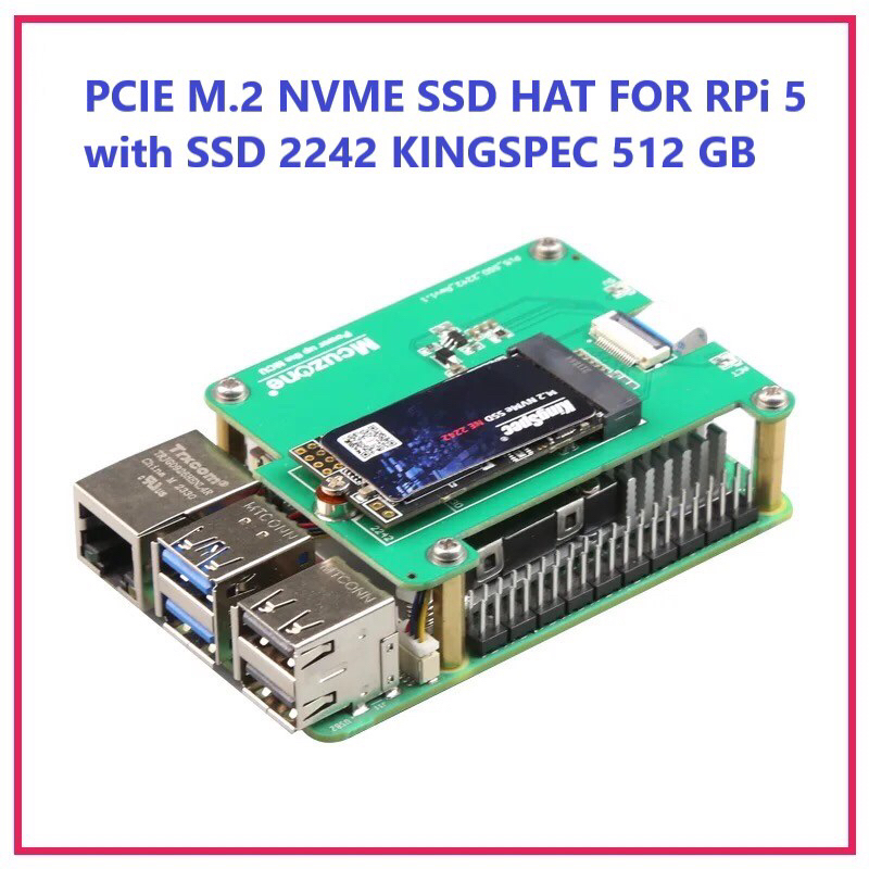 NVMe M.2 SSD 512GB with PCIe Adapter สำหรับ Raspberry Pi 5(ใหม่100% ...