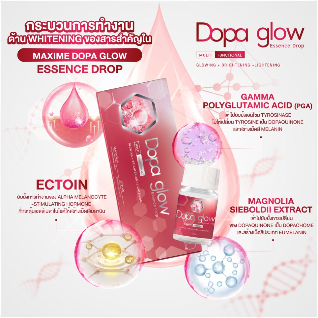 (1 กล่อง 5ขวด) DOPA GLOW (Maxime Whitening Cocktail Booster รุ่นใหม่) | Shopee Thailand