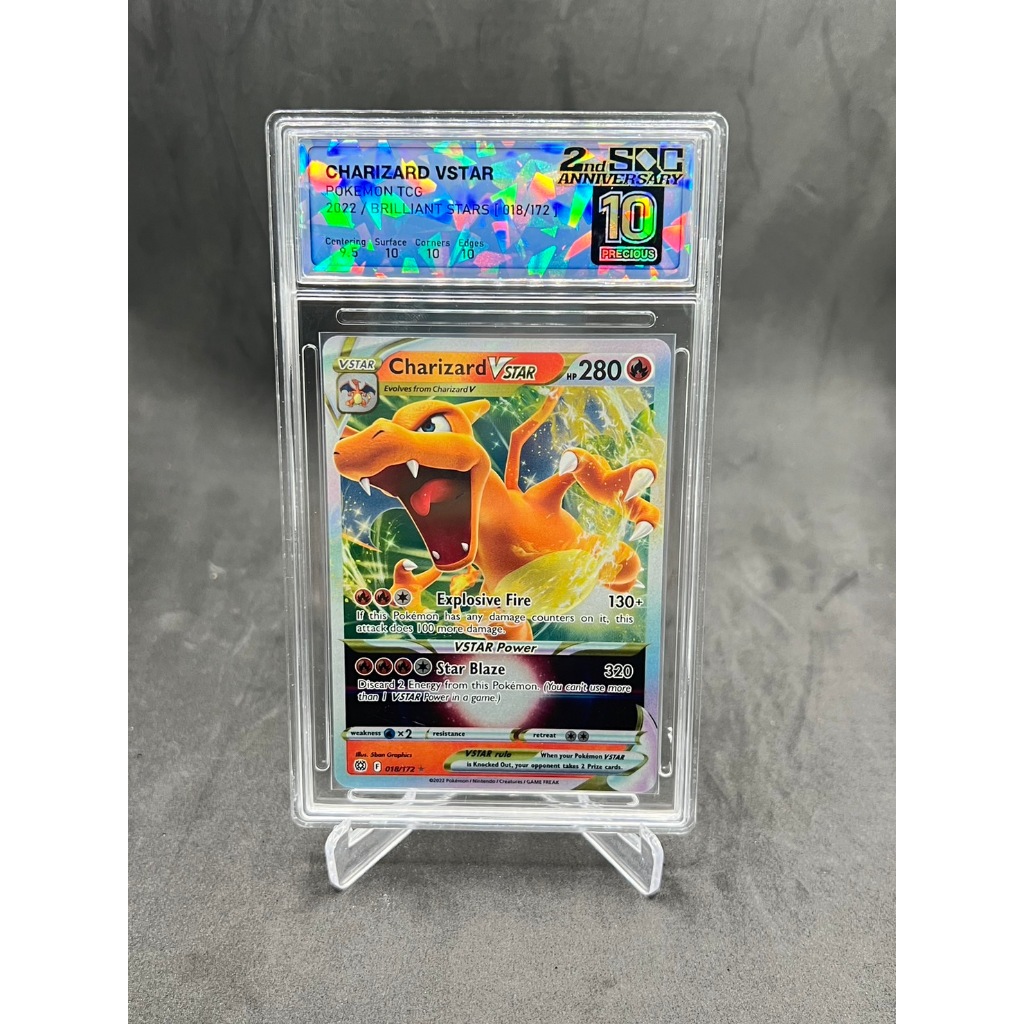 การ์ดโปเกม่อน Charizard Vstar 018/172 Brilliant Stars Pokemon Card ...