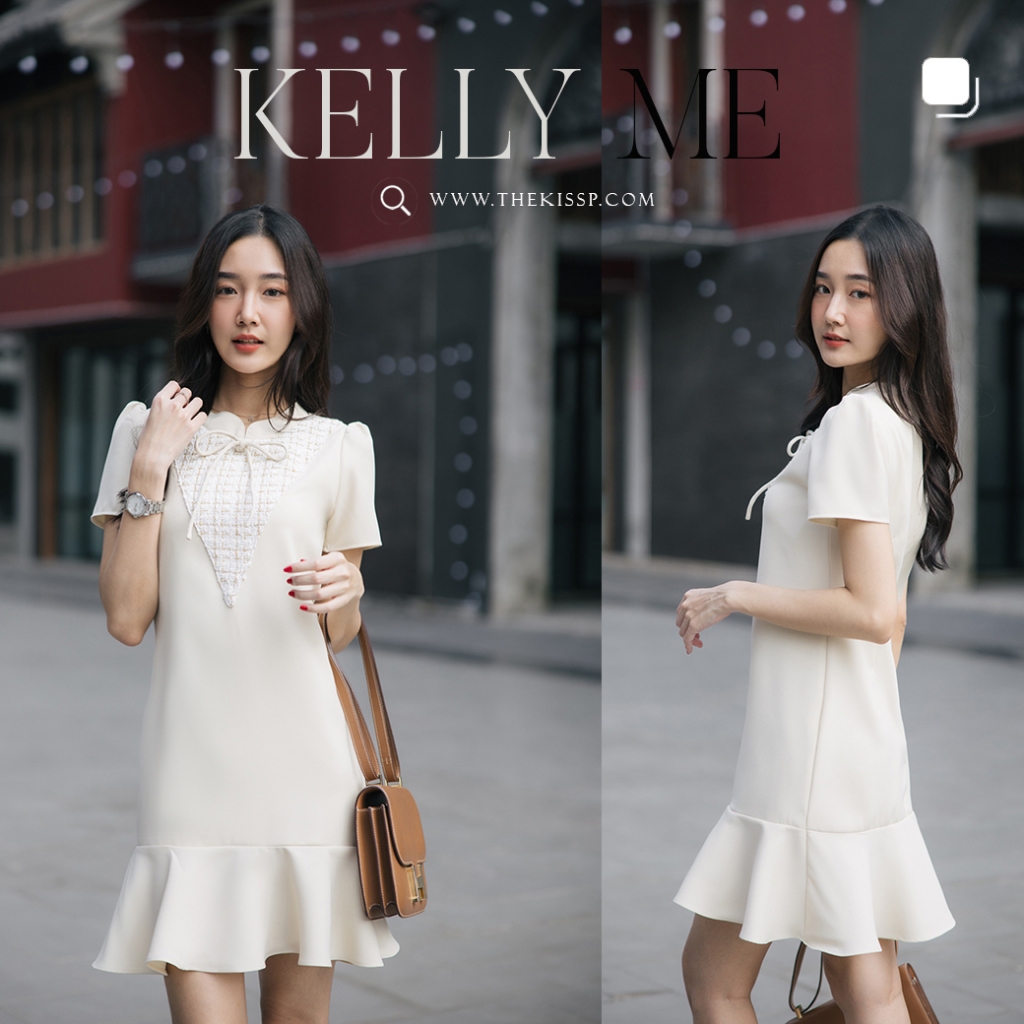 KELLY ME softly'dress ( signature cut THEKISSP.) | Shopee Thailand
