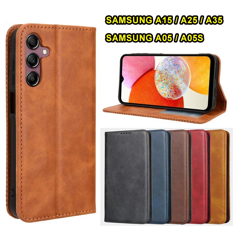 Case For Samsung A06 A16 A15/A25/A35/A05/A05s/A55 รุ่นใหม่ เคส ฝาพับ ใส่บัตรได้ สำหรับ ซัมซุง ...