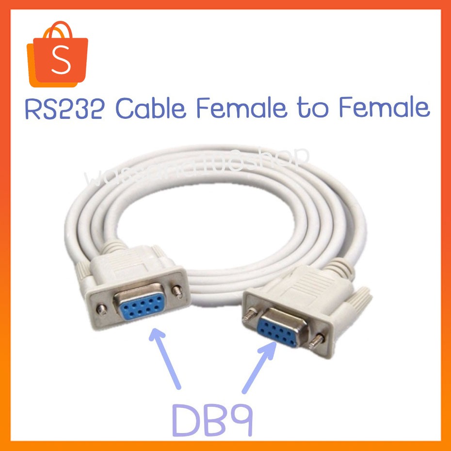 Serial RS232 Cable 9-Pin Cable DB9 Female to Female | Shopee Thailand