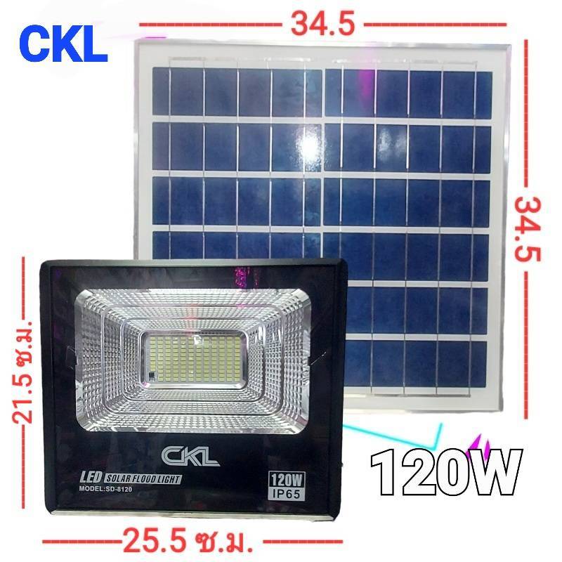 kid.d แสงขาว CKL-8200-200W / 8120-120W LED SOLAR PANELS สปอตไลท์ โซล่าเซลล์ | Shopee Thailand