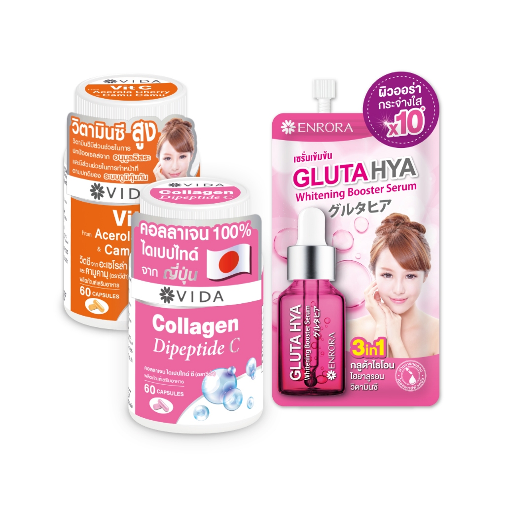 [Booster Set] Vida Collagen Dipeptide C 60 Capsules x Vida Vit C ...