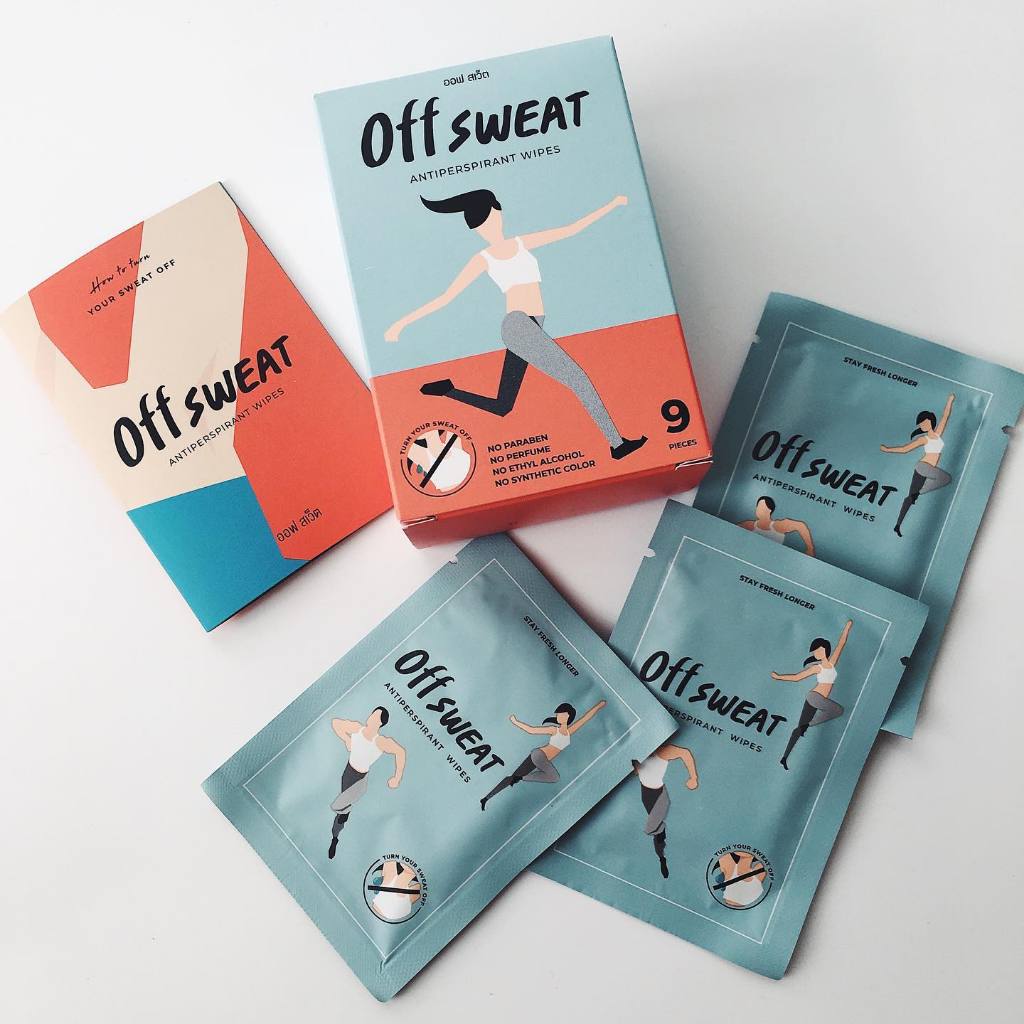 OFF SWEAT antiperspirant wipes 1 box แผ่นระงับเหงื่อ ระงับกลิ่นกาย ...