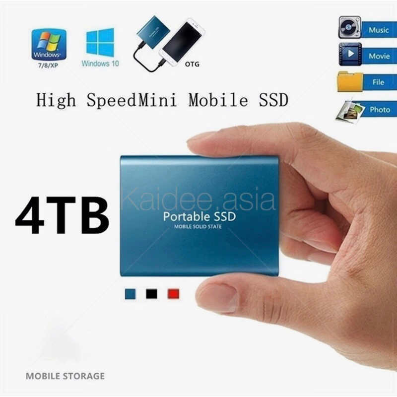 ขายดี ฮาร์ดดิสก์พกพา Portable SSD 4TB Mobile Storage ขนาดเล็ก กะทัดรัด ...