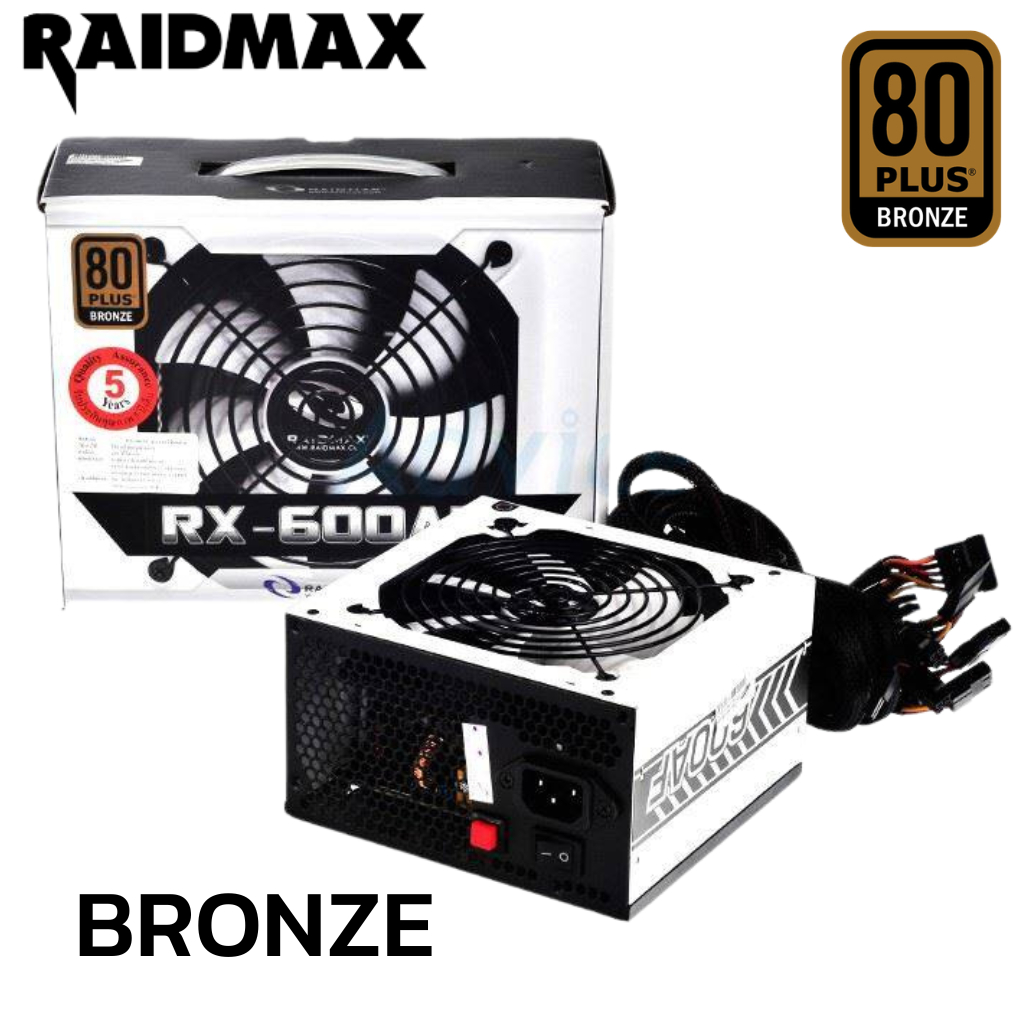 POWER SUPPLY (อุปกรณ์จ่ายไฟ) PSU (80+ Bronze) 600w. RAIDMAX RX-600AF ...