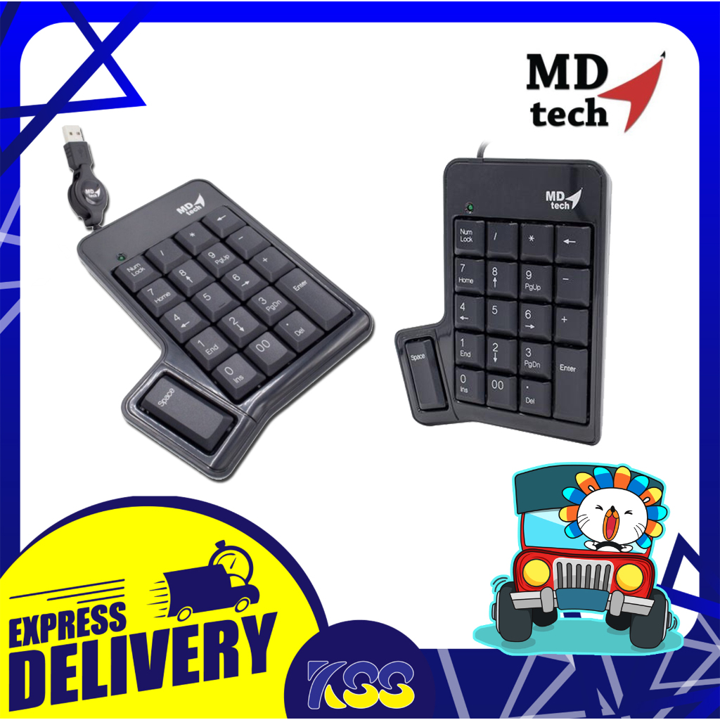 แป้นคีย์บอร์ดตัวเลข Md-Tech Numeric Keypad Usb 20 Key PT-970 ( มีสาย ...