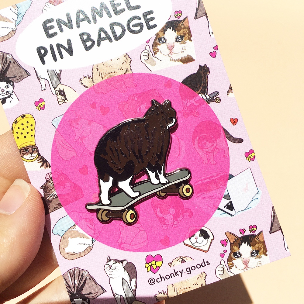 เข็มกลัด แมว มีม พิน Original Funny Cat Meme Enamel Pins | Knife Cat ...