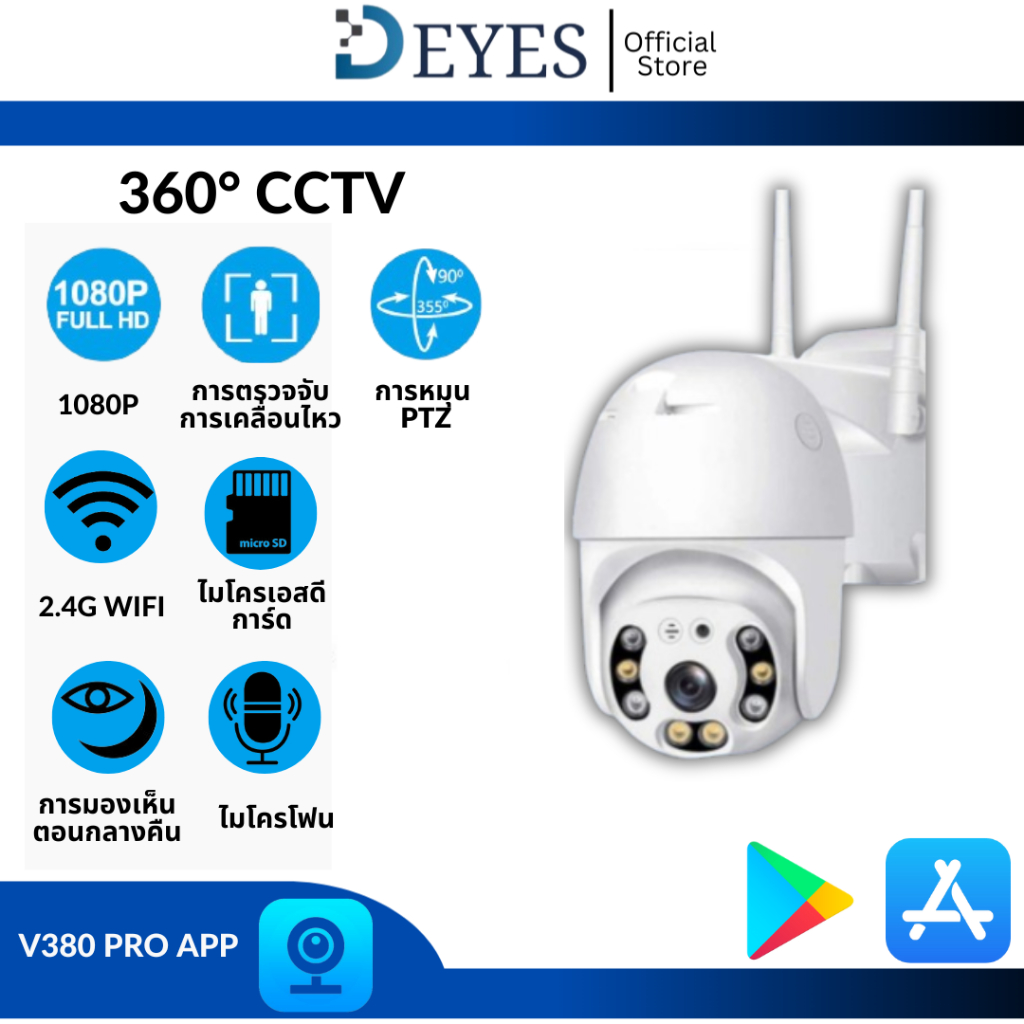 DEYES 360Degree CCTV กล้องวงจรปิด 360 องศา 360 องศา 1080P FHD WiFi ...
