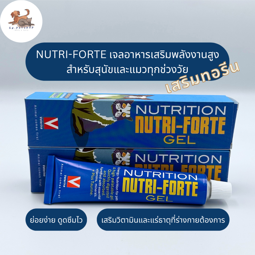 Nutri forte gel อาหารเสริมพลังงานพร้อมแร่ธาตุ วิตามินสำหรับสุนัขและแมว ...