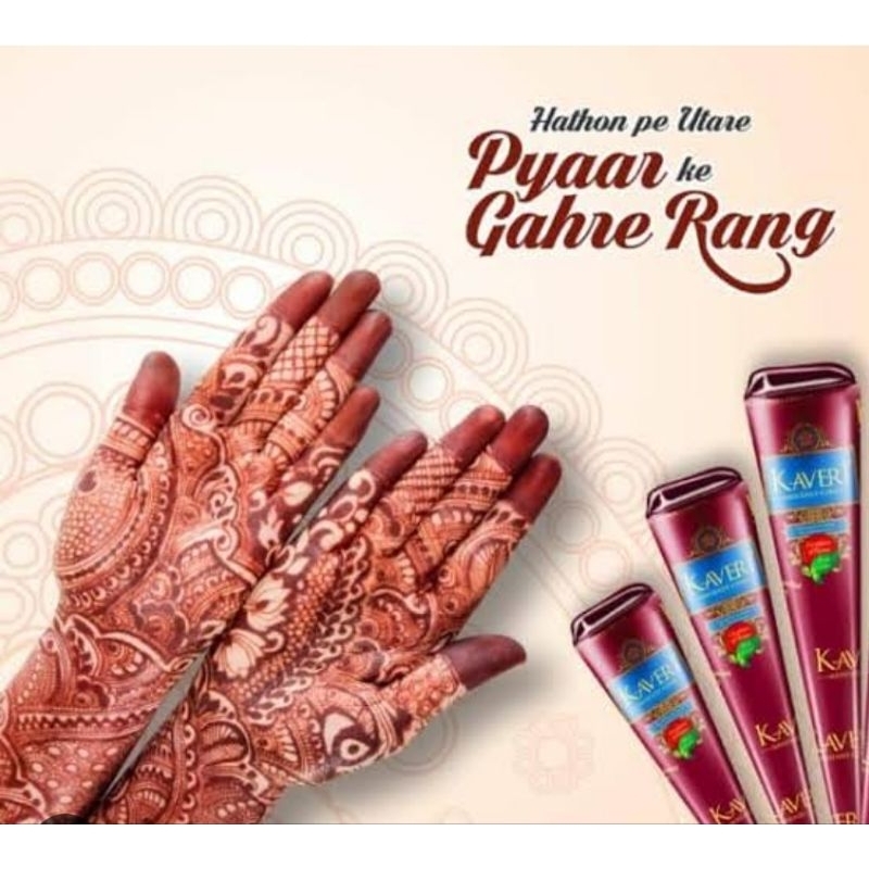 kaveri natural henna mehendi cone hand body paint | Shopee Thailand